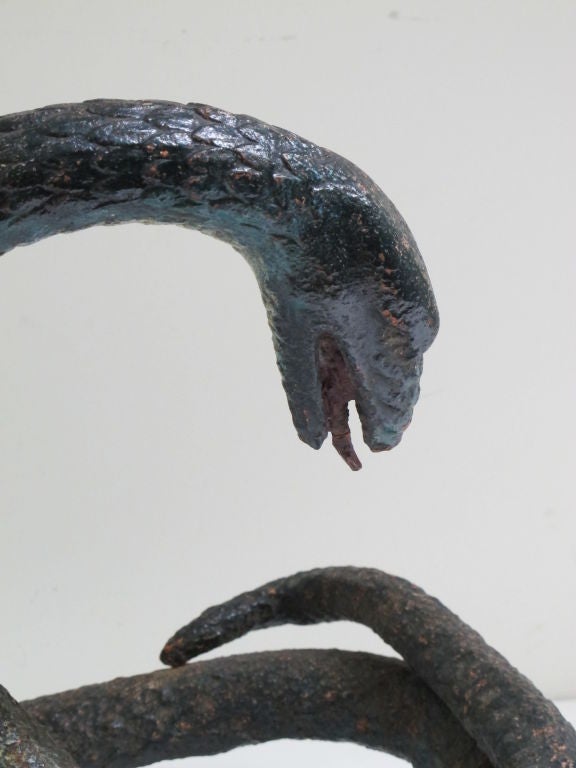 Iron Coiled Snake Folk Sculpture at 1stDibs