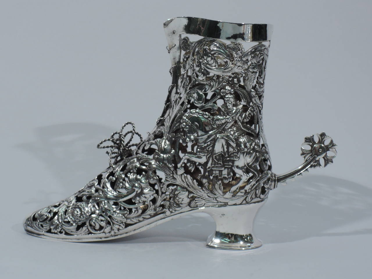 Elegant Sterling Silver Lady's Riding Boot with Rotating Spur For Sale ...