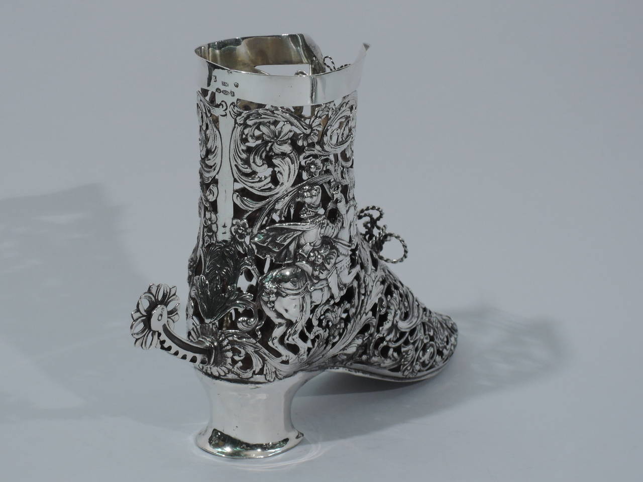 Elegant Sterling Silver Lady's Riding Boot with Rotating Spur For Sale ...