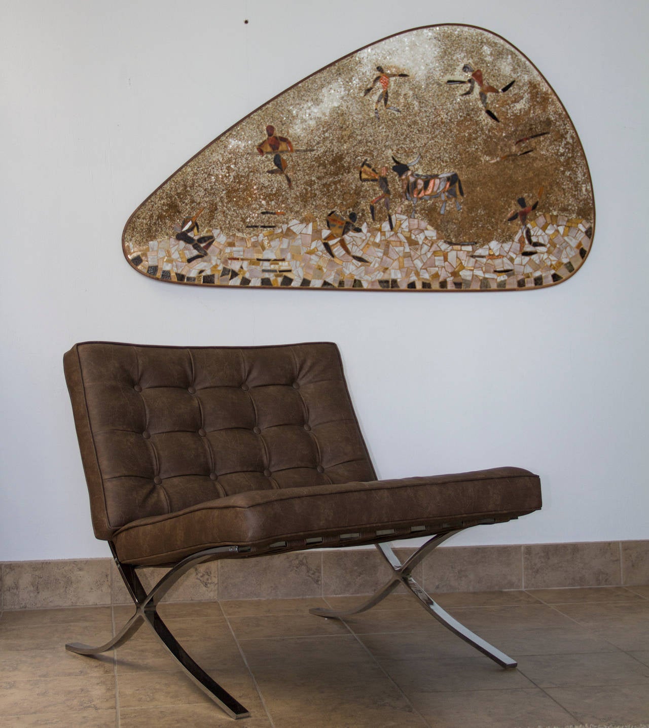 Mosaic Wall mount, Richard Hohenberg, circa 1958, ceramic and mother of ...