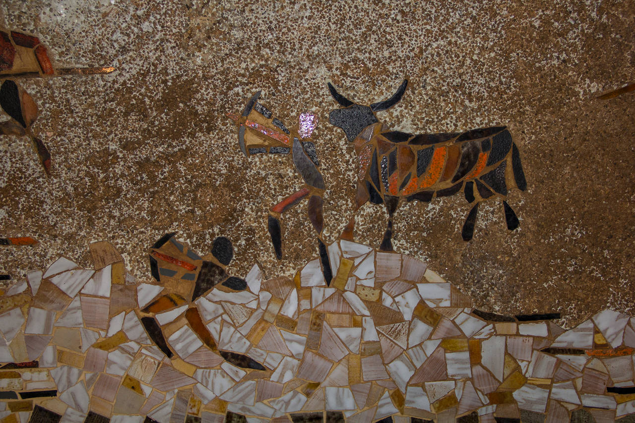 Mosaic Wall mount, Richard Hohenberg, circa 1958, ceramic and mother of ...