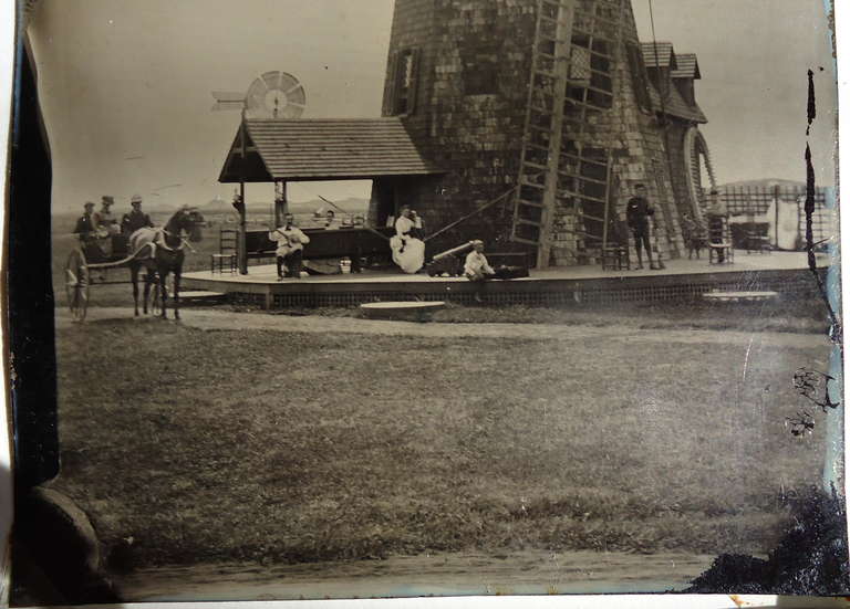 Rare 1/2 Plate Outdoor Tintype "Windmill Cottage" c.1890 Dune Road ...