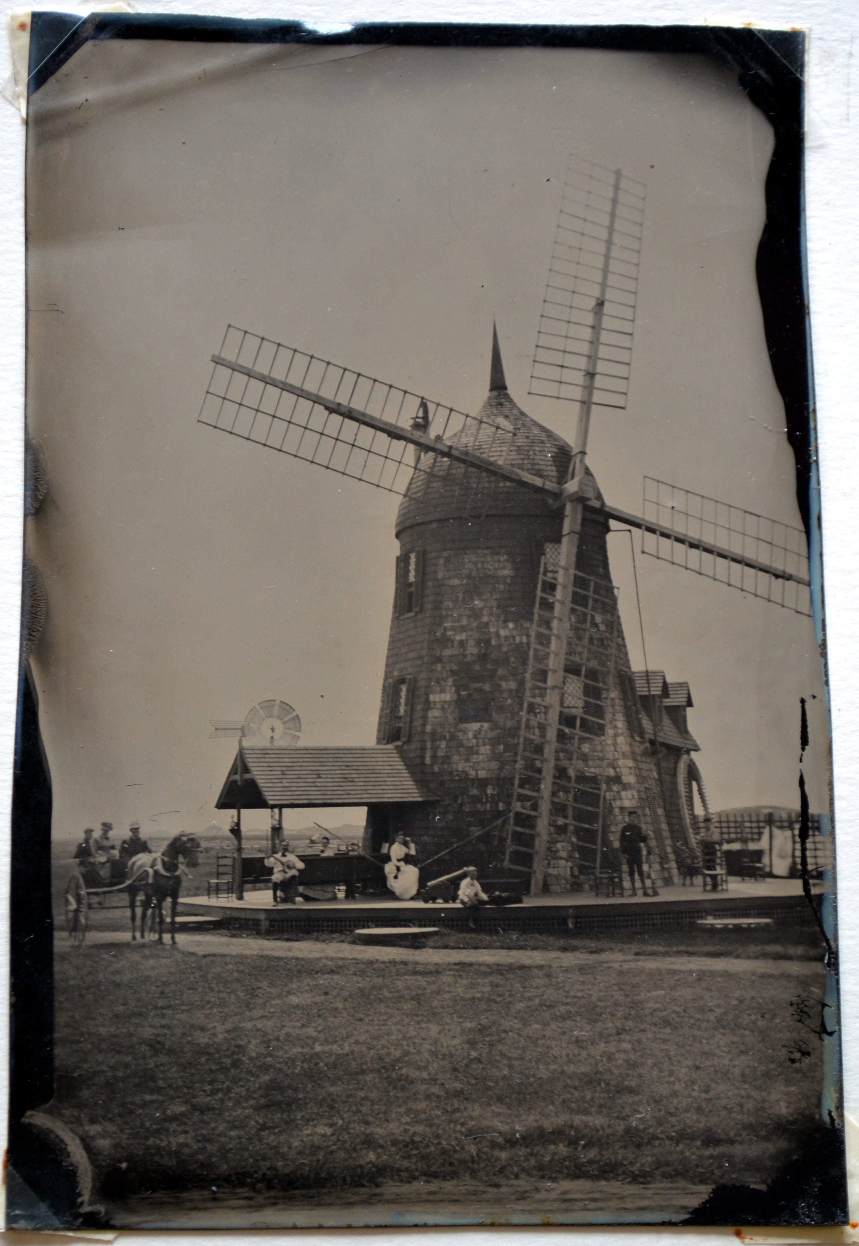 Rare 1/2 Plate Outdoor Tintype "Windmill Cottage" c.1890 Dune Road ...