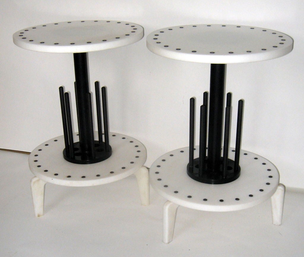 One Off Custom Machined Pair of Studded End Tables 1960's For Sale at ...