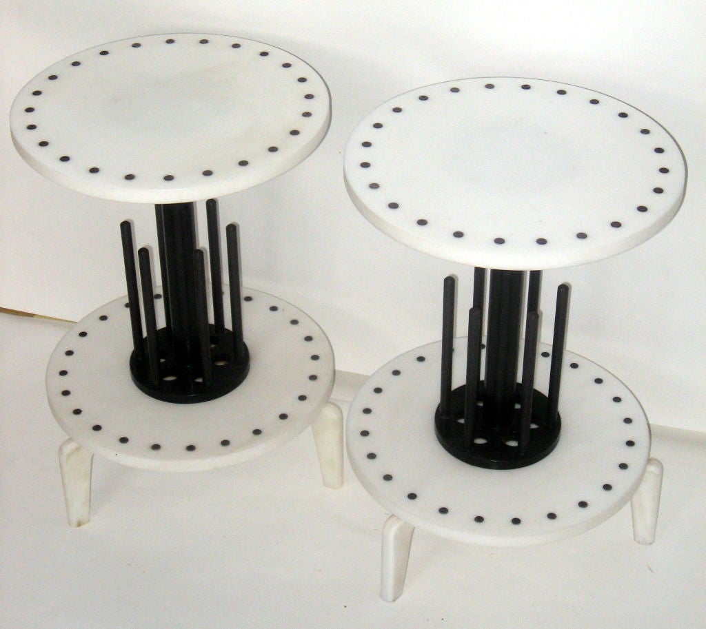One Off Custom Machined Pair of Studded End Tables 1960's For Sale at ...