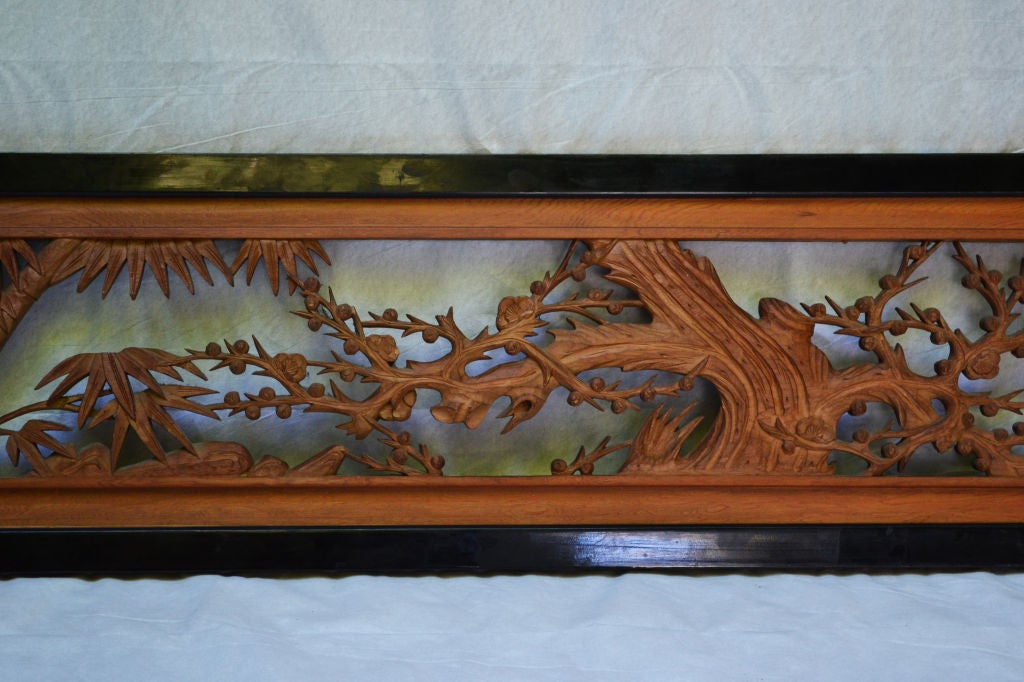 Japanese Carved Wood Ramna (Architectural Transom) at 1stDibs ...