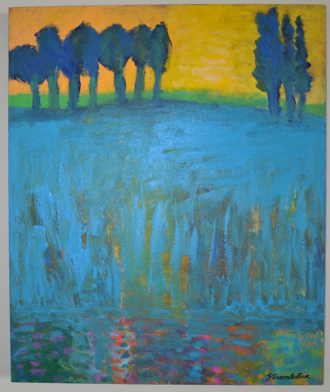 Homage to Monet, "Trees and Lake" by James Strombotne at 1stDibs