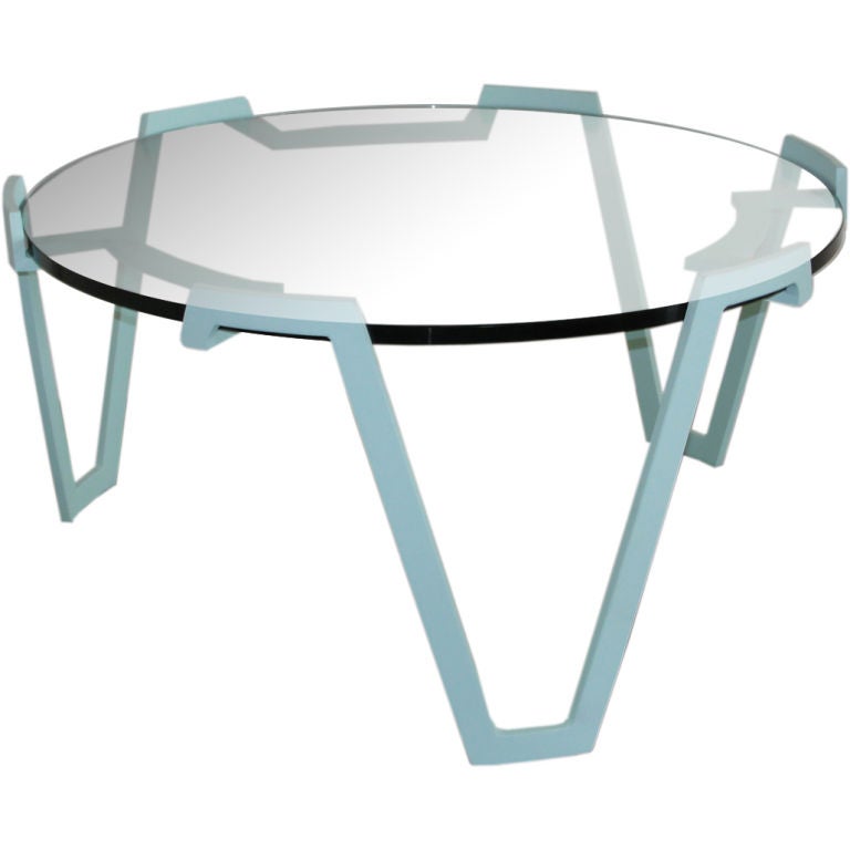 Steel and Glass Table, manner of Jean Royere at 1stDibs