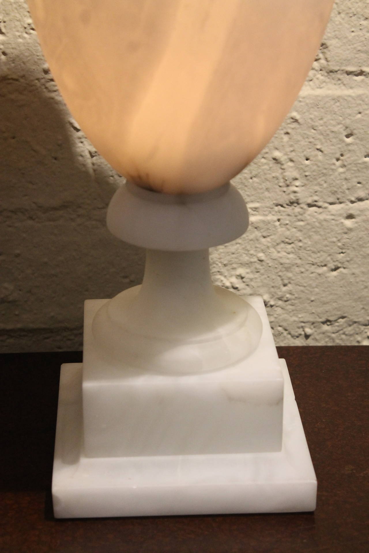 Vintage Carved Italian Alabaster Urn Lamp at 1stDibs | alabaster lamps ...