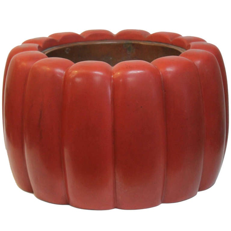 Japanese Red Lacquered Wood Hibachi at 1stDibs