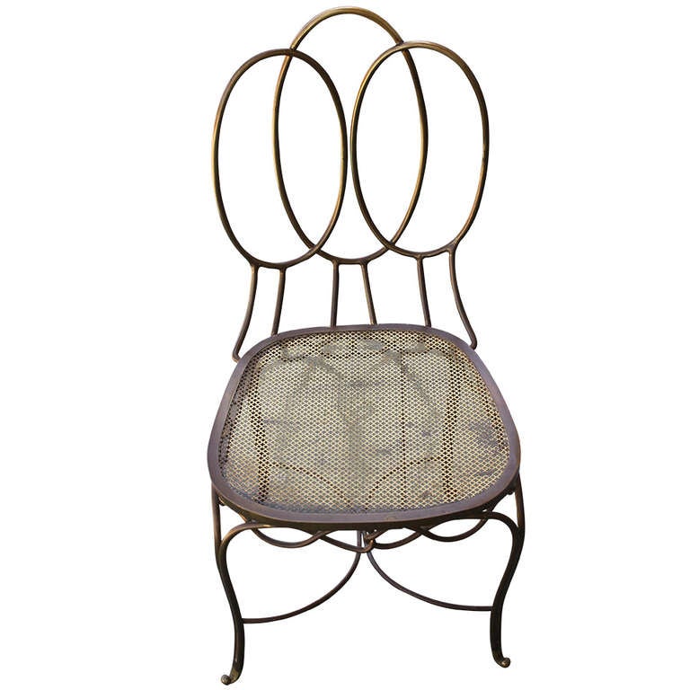 Italian Brass Vanity Chair at 1stDibs
