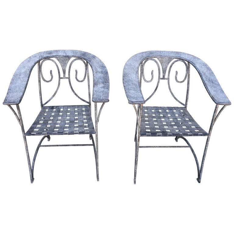 Vintage Metal Garden Patio Chairs at 1stDibs