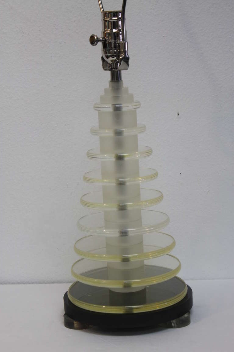 Art Deco Lucite Disk Lamp at 1stDibs | vintage fiberglass lamp shade ...