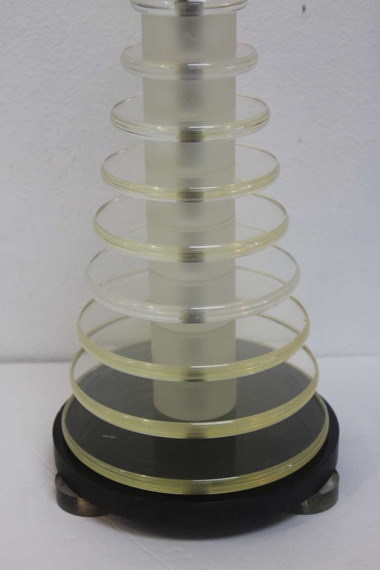 Art Deco Lucite Disk Lamp at 1stDibs | vintage fiberglass lamp shade ...
