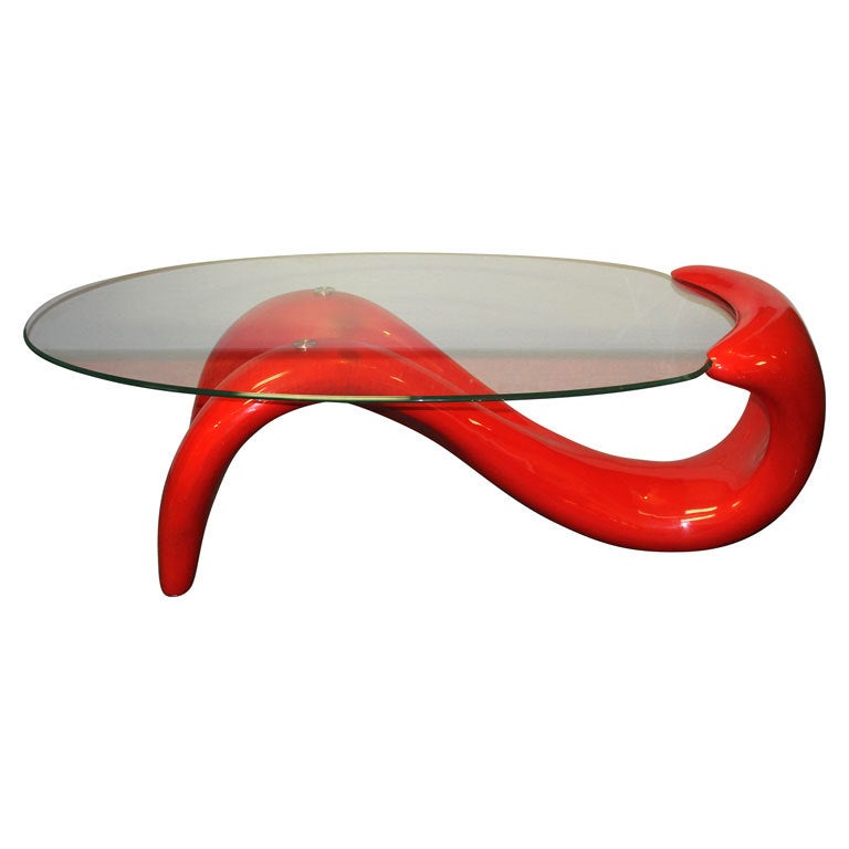 Red Fiberglass Table at 1stDibs