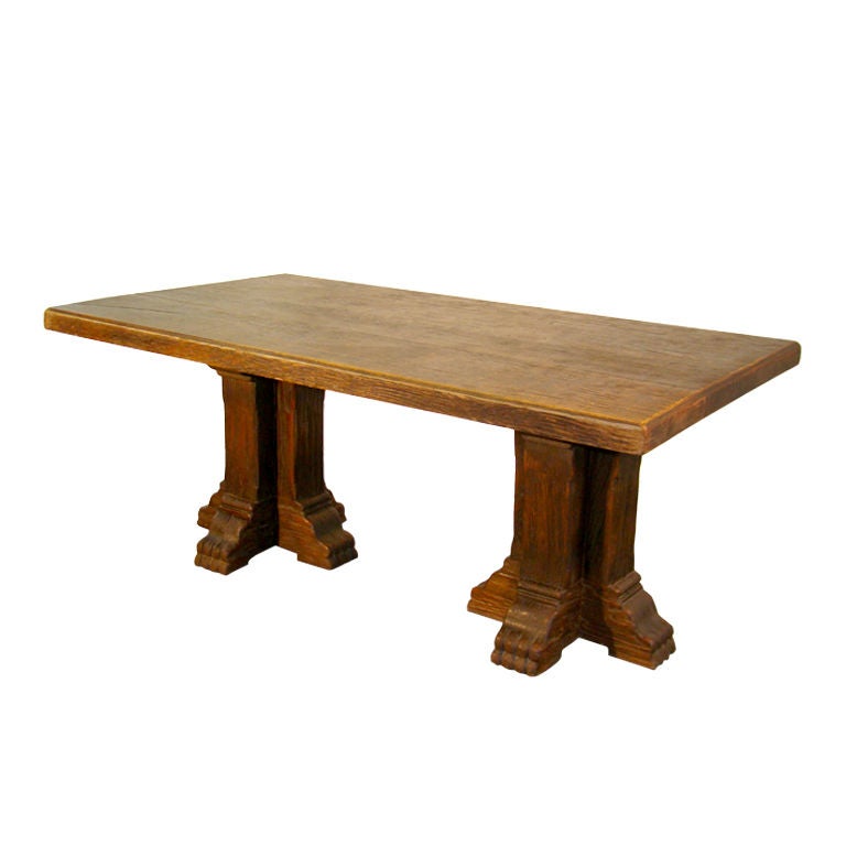 1940 Neo Rustic Solid Oak Table For Sale at 1stDibs