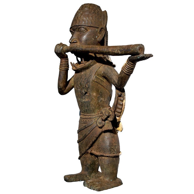 African Benin Bronze Sculpture at 1stDibs