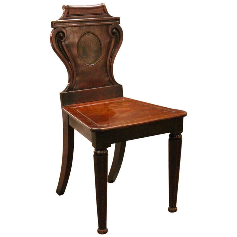 Mahogany Hall Chair at 1stDibs