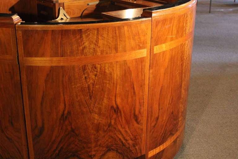 Circular Walnut Reception Desk For Sale at 1stDibs