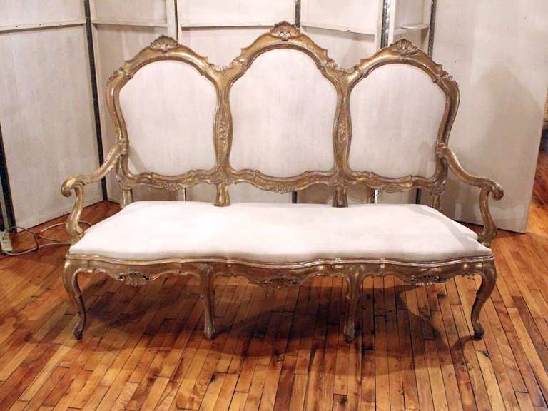 Italian Gilded Sofa For Sale at 1stDibs