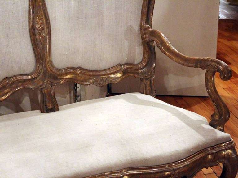 Italian Gilded Sofa For Sale at 1stDibs