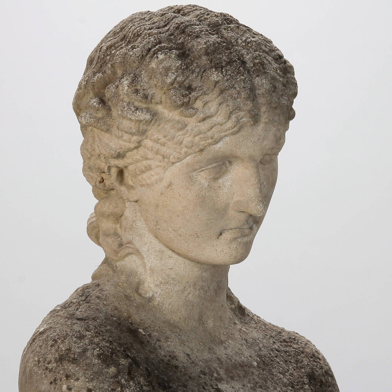 Stone Garden Bust of Greek Goddess On Stand at 1stDibs | greek goddess ...