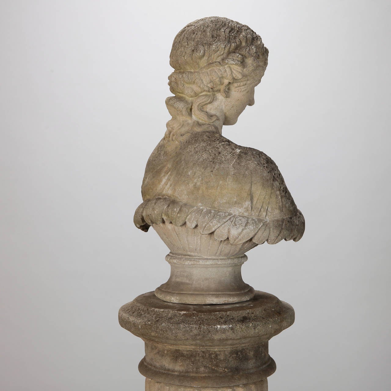 Stone Garden Bust of Greek Goddess On Stand at 1stDibs | greek goddess ...