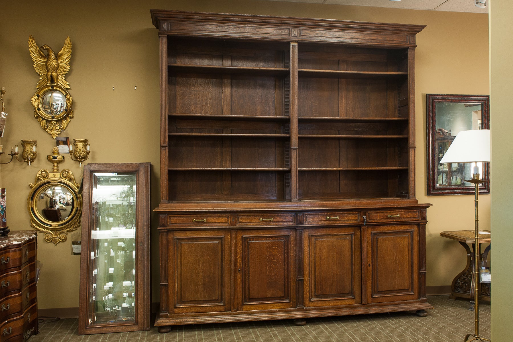 19th Century French Quarter Sawn Oak Bibliotheque at 1stDibs
