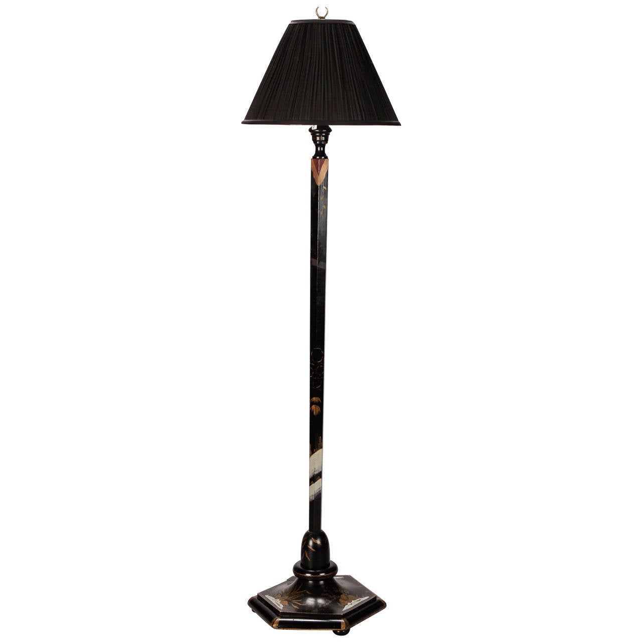 English Chinoiserie Floor Lamp with Octagonal Base at 1stDibs