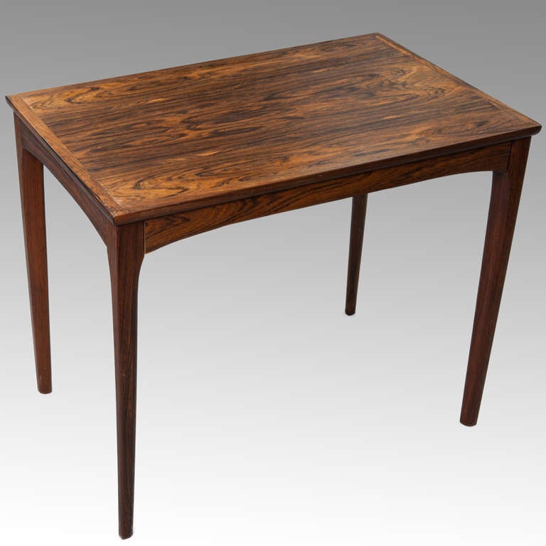 Mid Century Solid Rosewood Side Table at 1stDibs