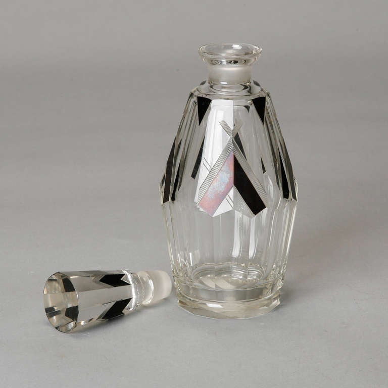Karl Palda Style Bohemian Glass Art Deco Decanter at 1stDibs