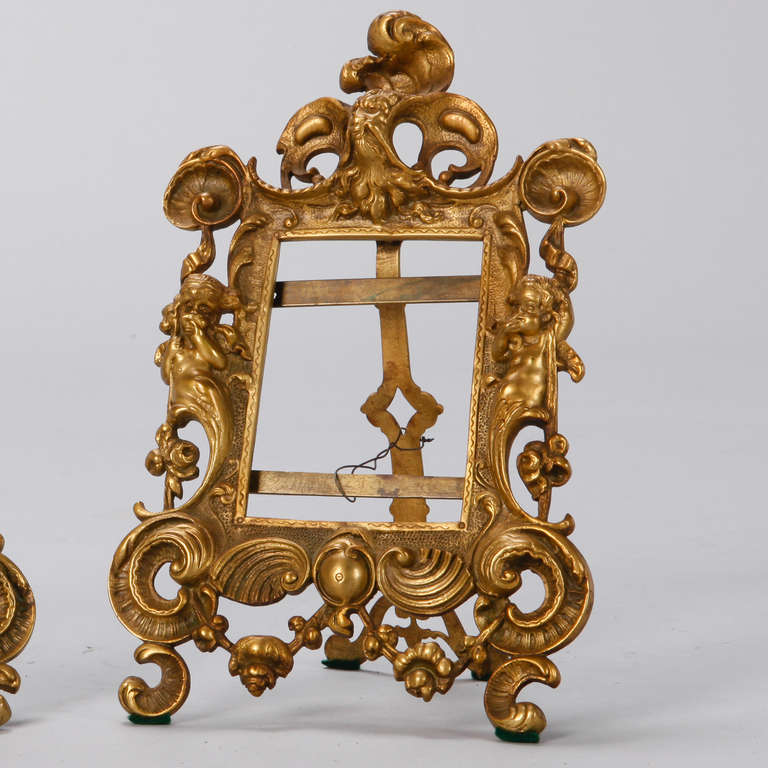Pair of 19th Century French Elaborate Bronze Frames at 1stDibs
