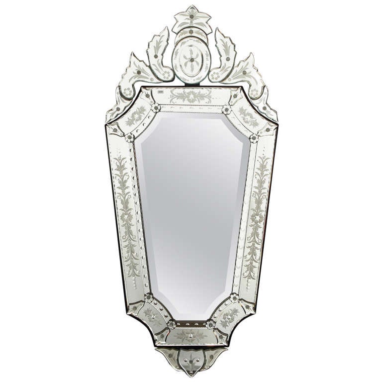 Vintage Shield Shape Venetian Mirror at 1stDibs | shield shaped mirror ...