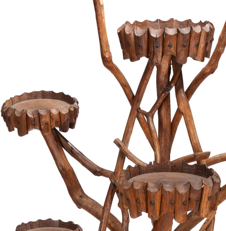 Elaborate French Twig Plant Stand at 1stDibs