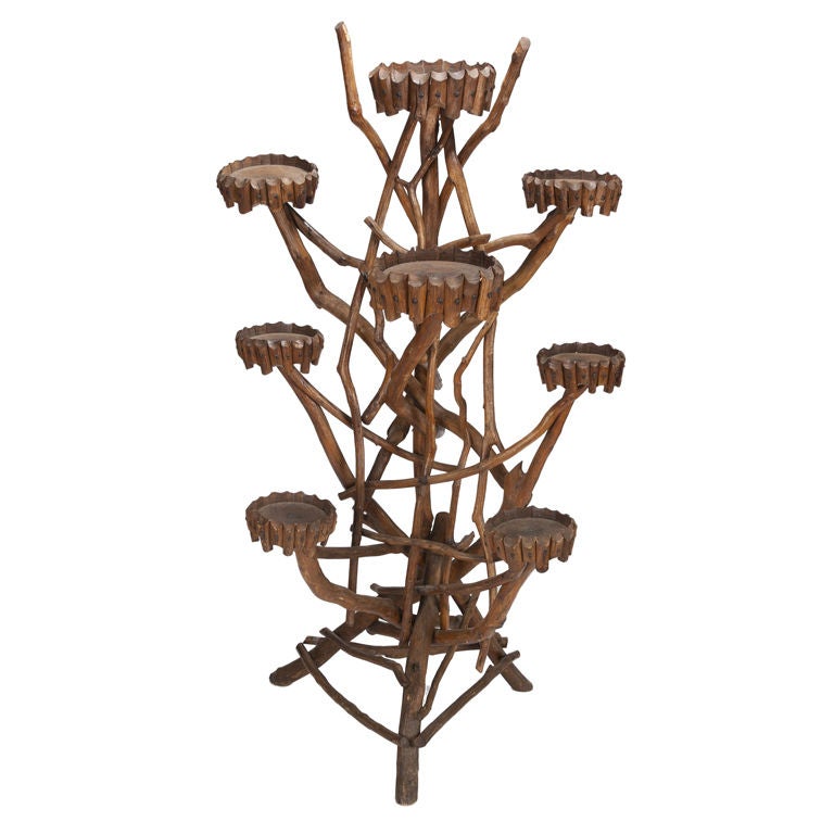 Elaborate French Twig Plant Stand at 1stDibs