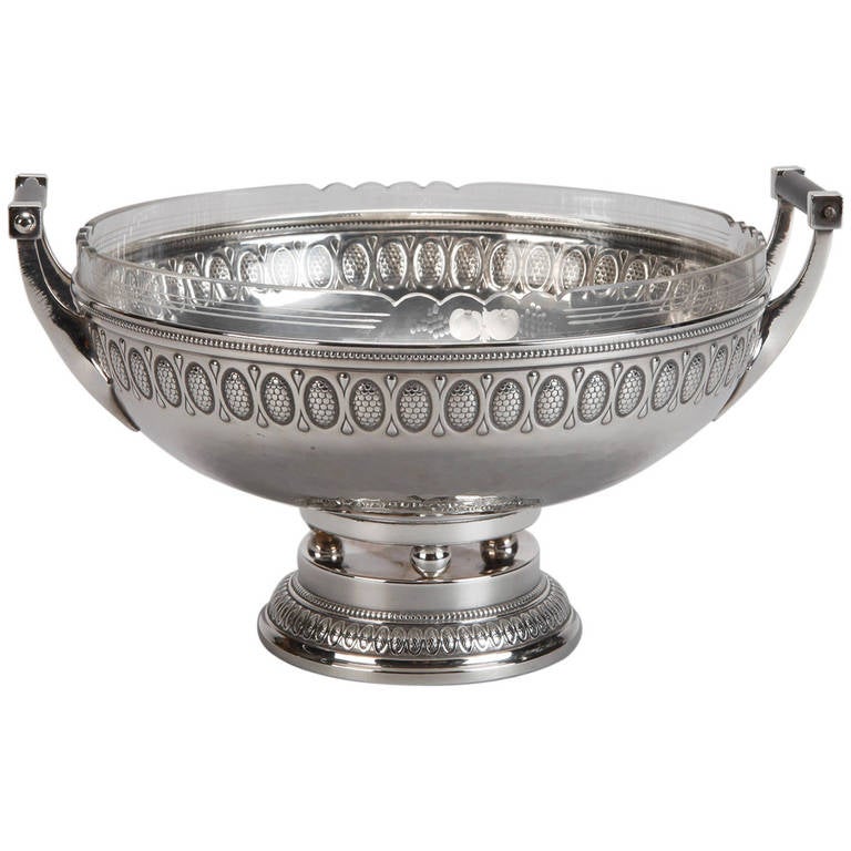 WMF Silver Plate Bowl with Glass Liner at 1stDibs
