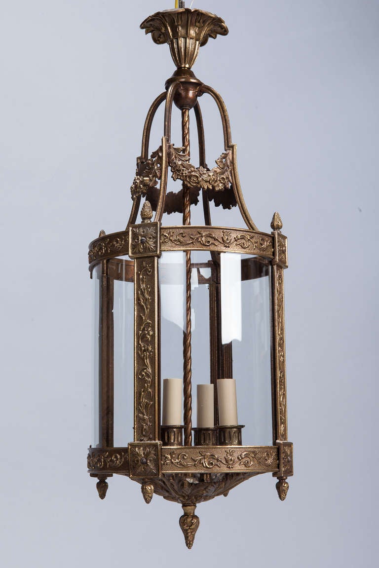 Pair French Bronze Four Light Lanterns at 1stDibs