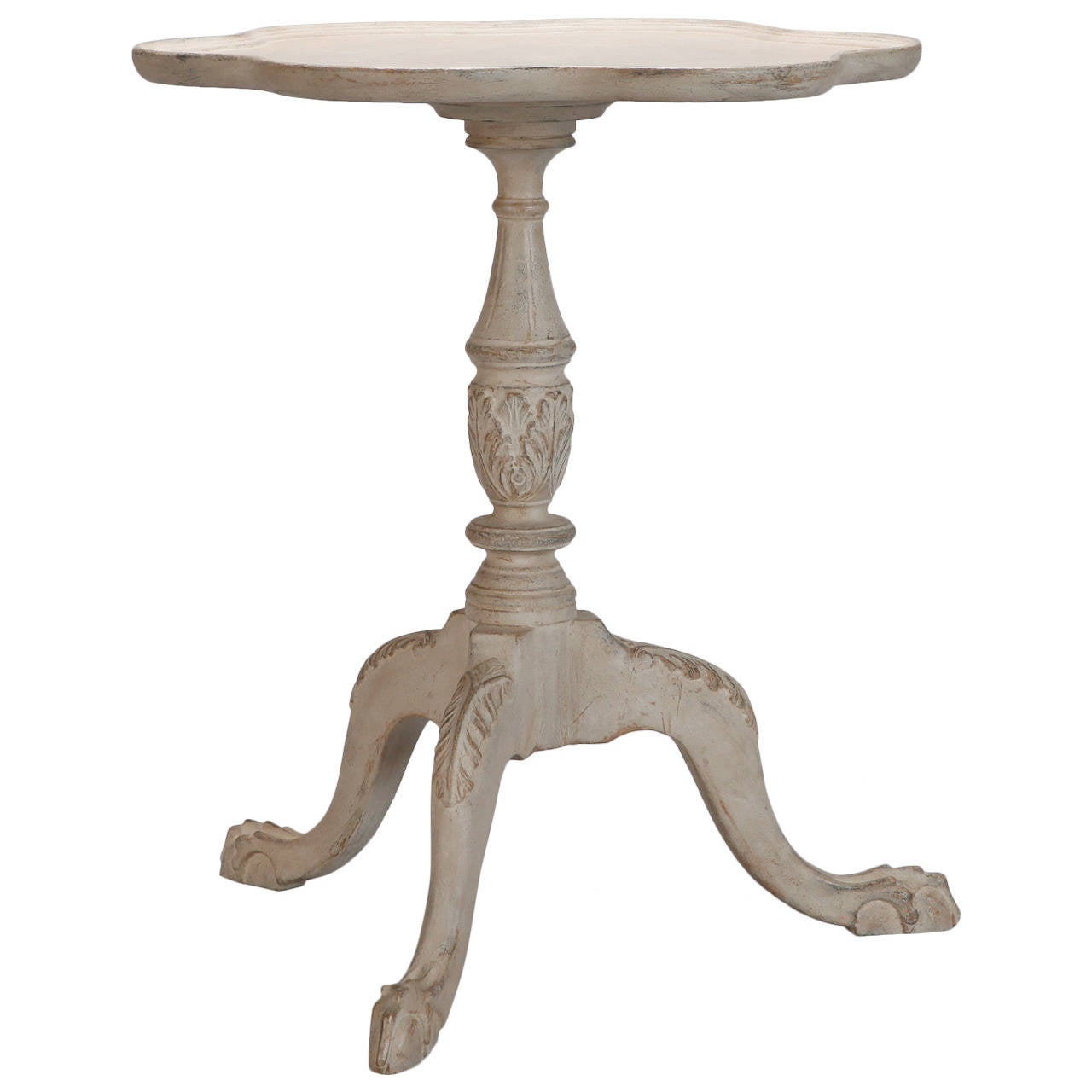 Small French Scallop Edge Side Table at 1stDibs