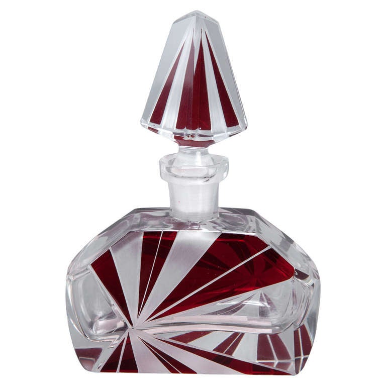Large Art Deco Red Perfume Bottle Attributed to Karl Palda at 1stdibs