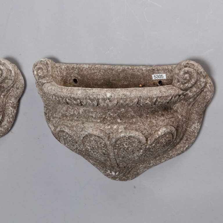 Pair Stone Garden Wall Pockets For Sale at 1stDibs