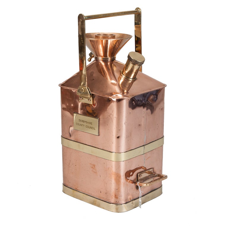 Large 19th Century Copper and Brass Fuel Measure at 1stDibs