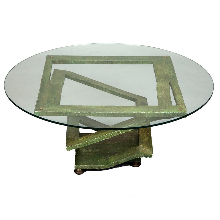 Green Bronze Artful Coffee Table Base at 1stDibs