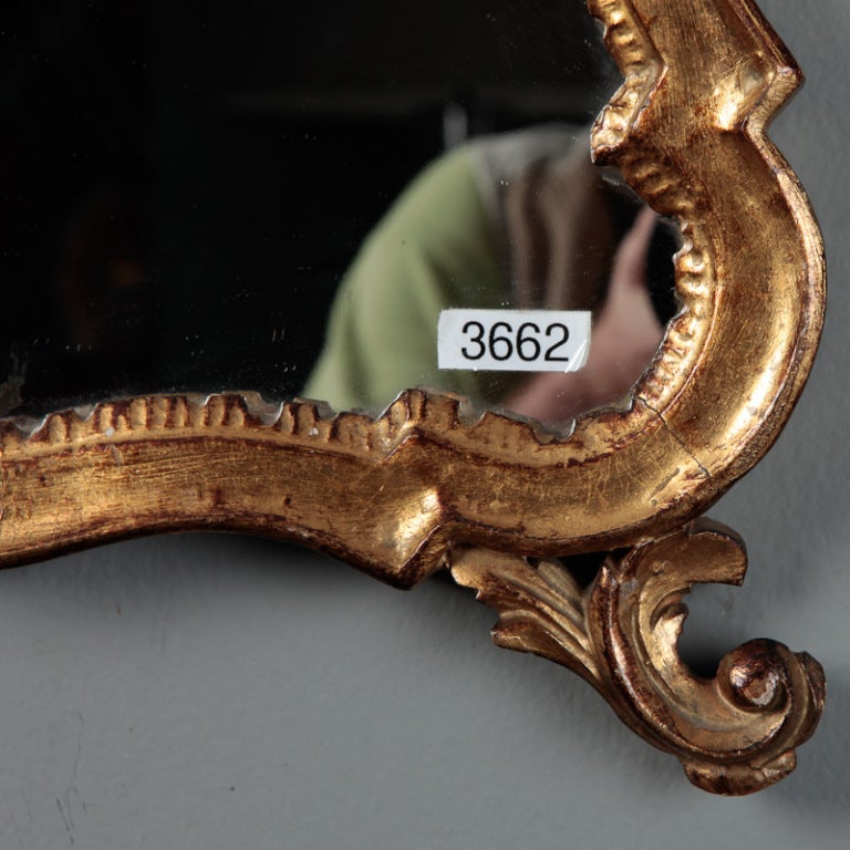 Italian Gilded Mirror with Crown Top For Sale at 1stDibs