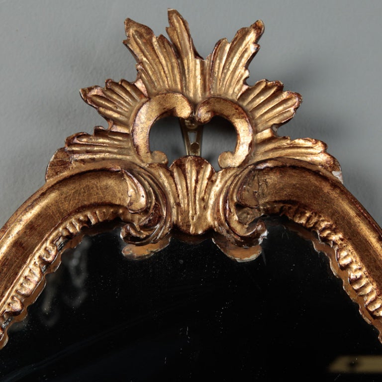 Italian Gilded Mirror with Crown Top For Sale at 1stDibs
