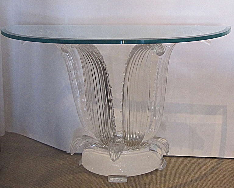 Lucite Cactus Flower Console at 1stDibs