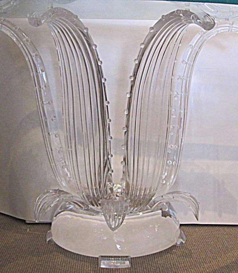 Lucite Cactus Flower Console at 1stDibs