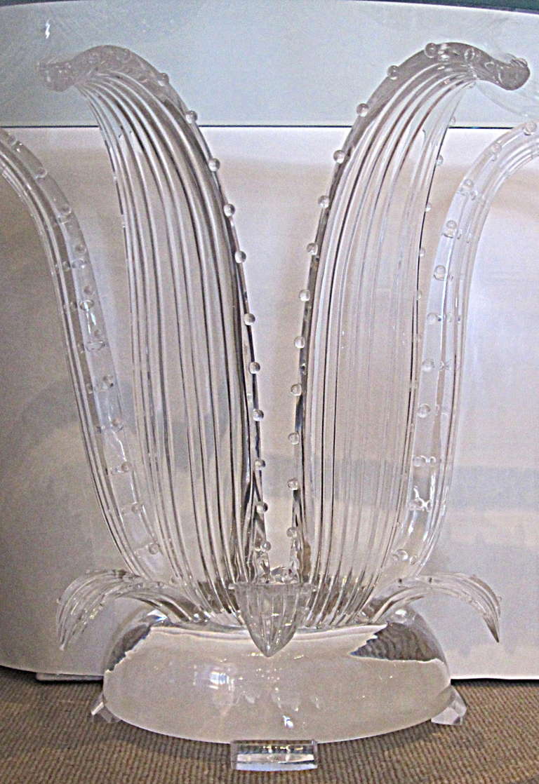 Lucite Cactus Flower Console at 1stDibs