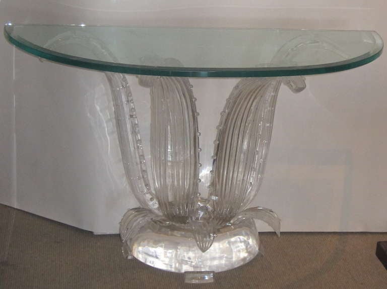 Lucite Cactus Flower Console at 1stDibs