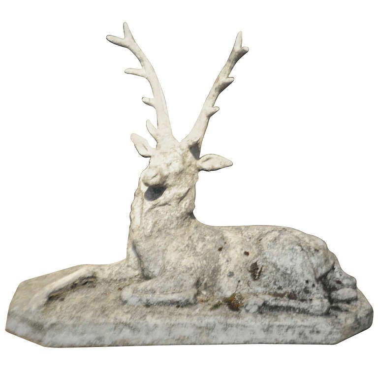 A French 19th Century Stone Stag at 1stDibs