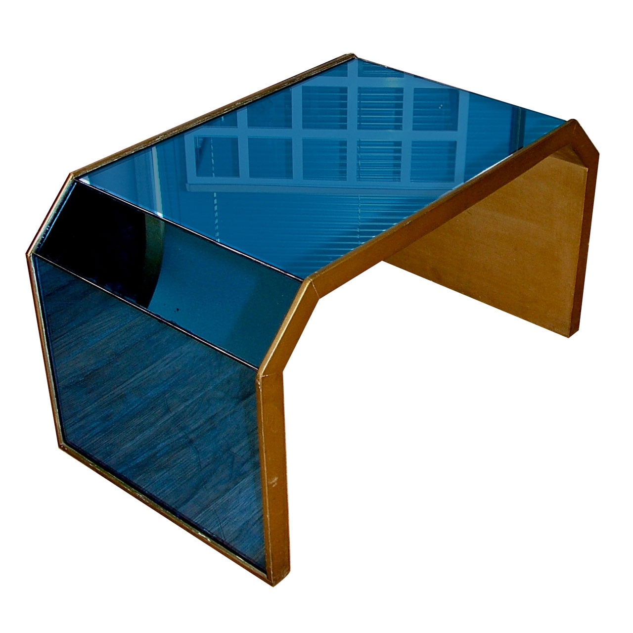 Blue Mirrored Table from UK For Sale at 1stDibs